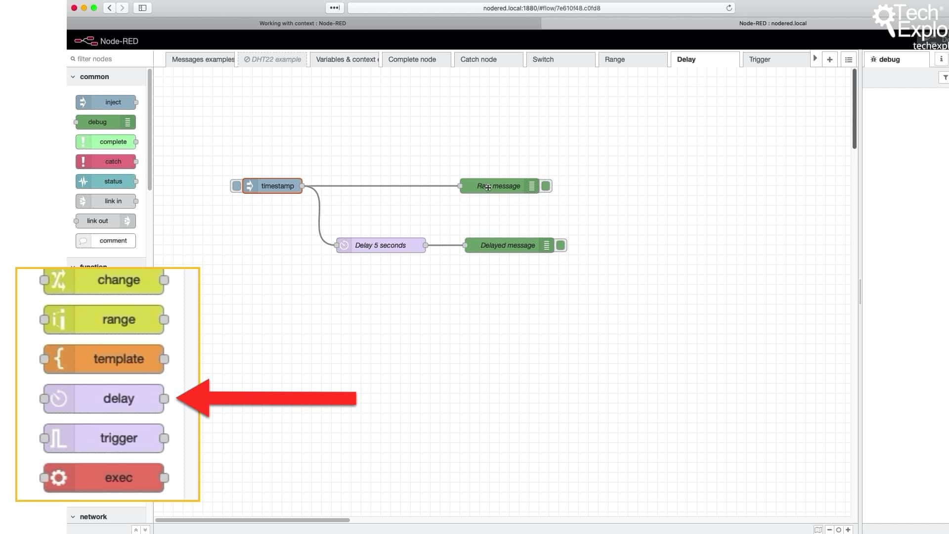 Node RED The delay Node Tech Explorations